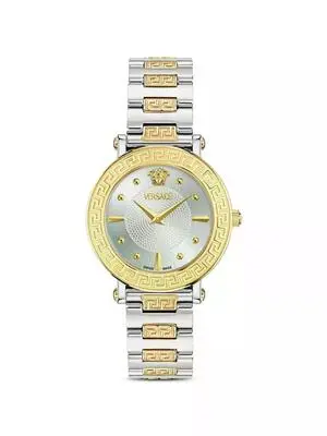 Versace Greca Sphere 35mm Watch - Silver