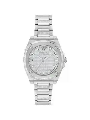 Versace Greca Pulse 36mm Watch With Greca Bezel And Medusa Motif - Silver
