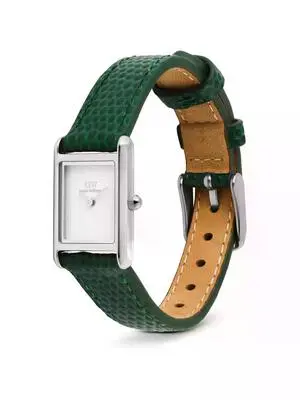 DANIEL WELLINGTON Rectangular Watch With Sword Hands And Lizard-effect Leather Strap