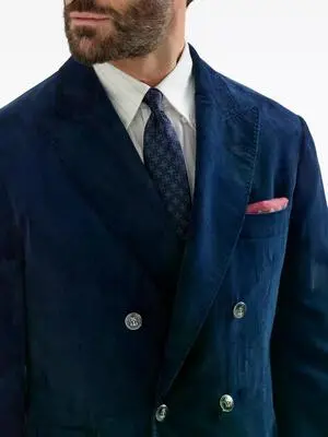 Brunello Cucinelli Geometric Floral Silk Neck Tie - Blue