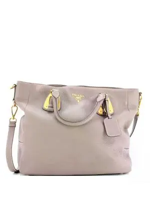 Prada Prada Convertible Vitello Daino Large Tote Bag Grey