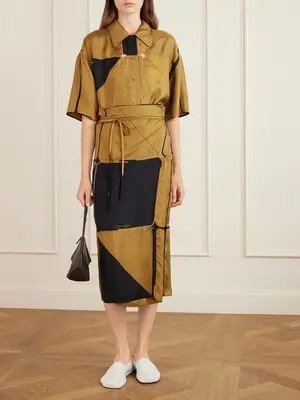 Calvin Klein Elowen Silk-twill Patchwork Shirt