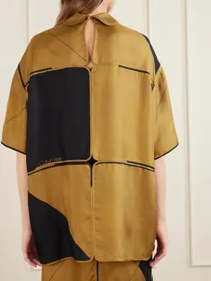 Calvin Klein Elowen Silk-twill Patchwork Shirt