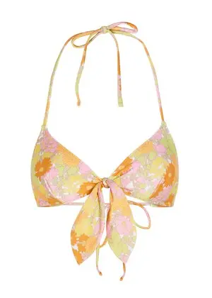 Chloé Floral-print Halterneck Bikini Top - Multicoloured