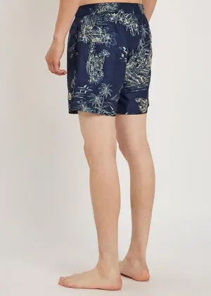 Moncler Floral Print Nylon Swim Shorts - Navy
