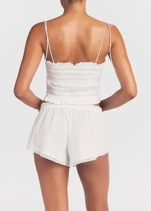 SKIMS Lace-trim Poplin Shorts - White