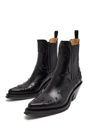Gabriela Hearst Cassidy Leather Ankle Boots - Black