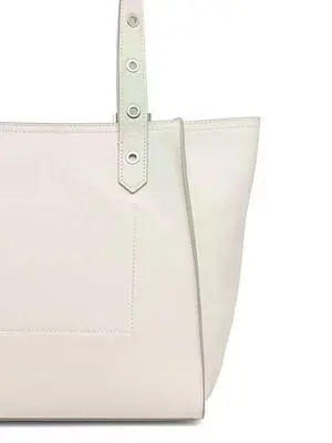 Karl Lagerfeld Eyelet Embellished Buckle Tote Bag - Neutrals
