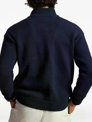 Polo Ralph Lauren Embroidered Crest Quarter-zip Sweater