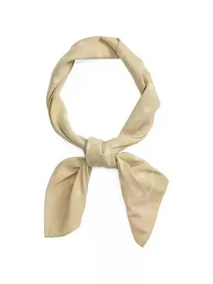 Ralph Lauren Purple Label Geometric-motif Logo-detail Neckerchief - Neutrals