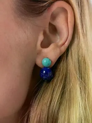 JENNIFER BEHR Cara Lapis Lazuli Earrings - Blue