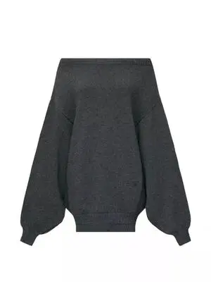 MAISON MARGIELA Mélange Merino Wool Off-shoulder Mini Dress