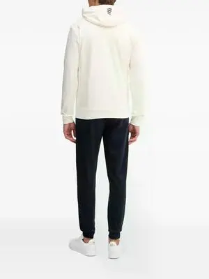 EA7 Logo-print Zip-up Hoodie - Neutrals