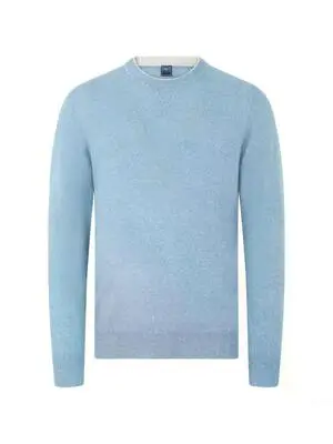 Fedeli Crew Neck Long Sleeve Sweater - Blue