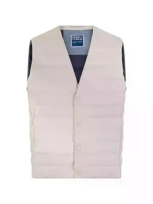 Fedeli Padded Quilted Vest - Neutrals