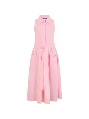 Moschino Sleeveless Peter Pan Collar Midi Dress - Pink