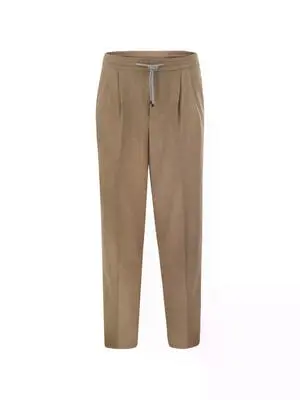 Brunello Cucinelli Pleated Drawstring Trousers - Neutrals