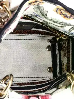 Dior Lady D-lite Bag Embroidered Canvas Mini Satchel