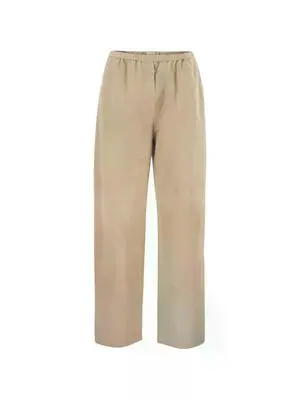 Antonelli Firenze Elasticated-waist Suede Trousers - Neutrals