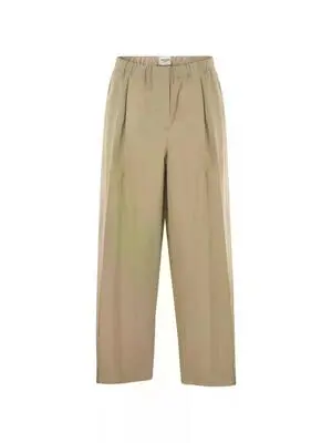 Max Mara Cotton Wide-leg Trousers - Neutrals