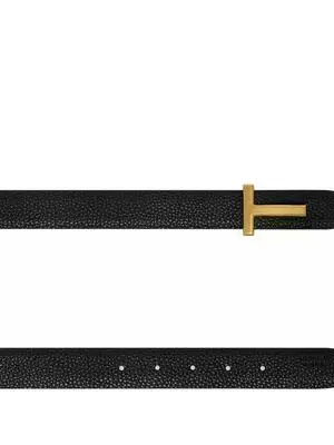 TOM FORD T-logo Leather Belt