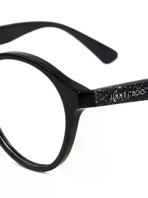 JIMMY CHOO Round Frame Glitter Finish Glasses