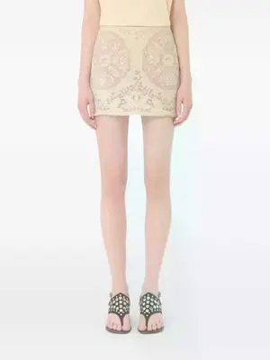 Valentino Garavani Mini Skirt In Floral Stamp Georgette