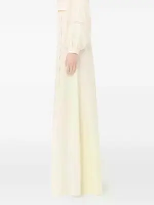 Valentino Garavani Couture Linen Skirt With Lace And Ruffle Details - Neutrals