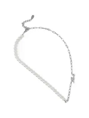 Karl Lagerfeld Pearl-link Necklace - Silver