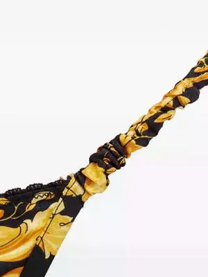 Versace Barocco-print Ruched-strap Thong