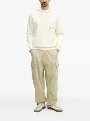 Karl Lagerfeld Embroidered Logo Hoodie - Neutrals