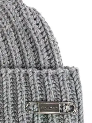 Givenchy Safety-pin Ribbed Beanie Hat