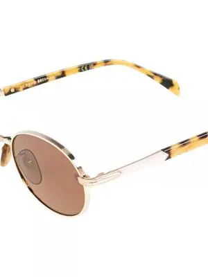 DB EYEWEAR BY DAVID BECKHAM Tortoiseshell-effect Oval-frame Sunglasses - Gold
