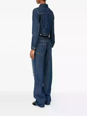 MAISON MARGIELA Cropped Denim Jacket With Distressed Details - Blue