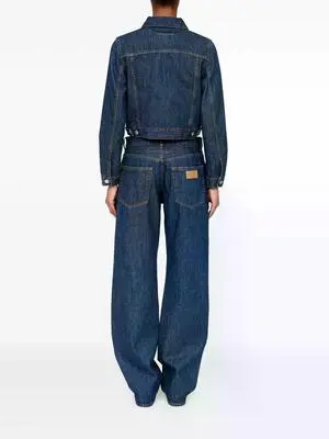 MAISON MARGIELA Cropped Denim Jacket With Distressed Details - Blue