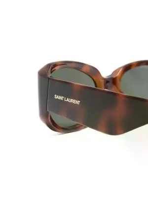 Saint Laurent Tortoiseshell-effect Round-frame Sunglasses