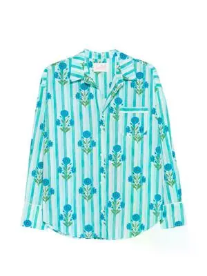 MC2 SAINT BARTH Striped Floral-print Cotton Shirt