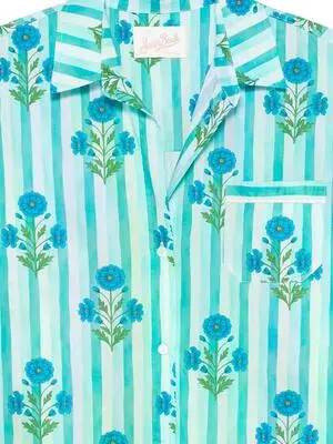 MC2 SAINT BARTH Striped Floral-print Cotton Shirt