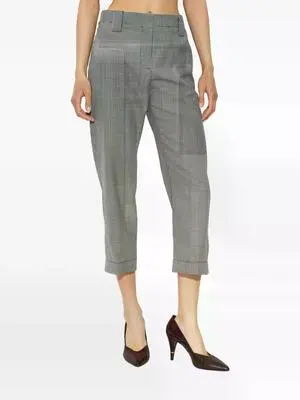 Versace Gingham Check Cropped Trousers