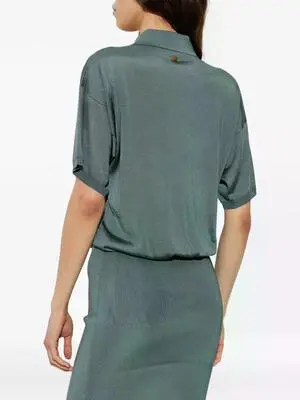 Versace Pointelle-knit Mini Polo Dress