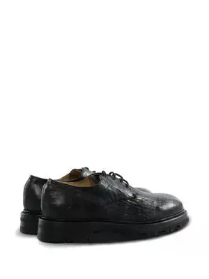 ZIGGY CHEN Crinkled Leather Derby Shoes