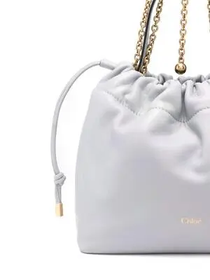 Chloé Drawstring Leather Tote Bag With Chain Strap