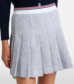 Thom Browne Pleated Cotton-blend Tweed Miniskirt