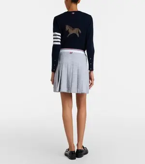 Thom Browne Pleated Cotton-blend Tweed Miniskirt