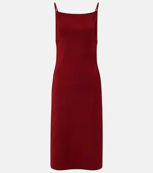 FERRAGAMO Ribbed-knit Midi Dress - Red