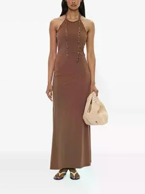 Christopher Esber Beach Quartz Halterneck Maxi Dress - Brown