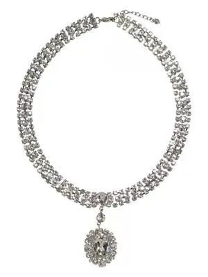JENNIFER BEHR Sylvie Necklace With Crystal Pendant - Silver