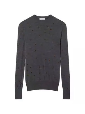 Stella McCartney Embroidered Star Crew Neck Sweater - Grey