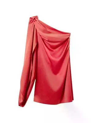 Stella McCartney One-shoulder Draped Sleeve Dress - Red