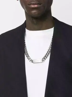 Dsquared2 Tone Logo Plaque Chain Necklace
